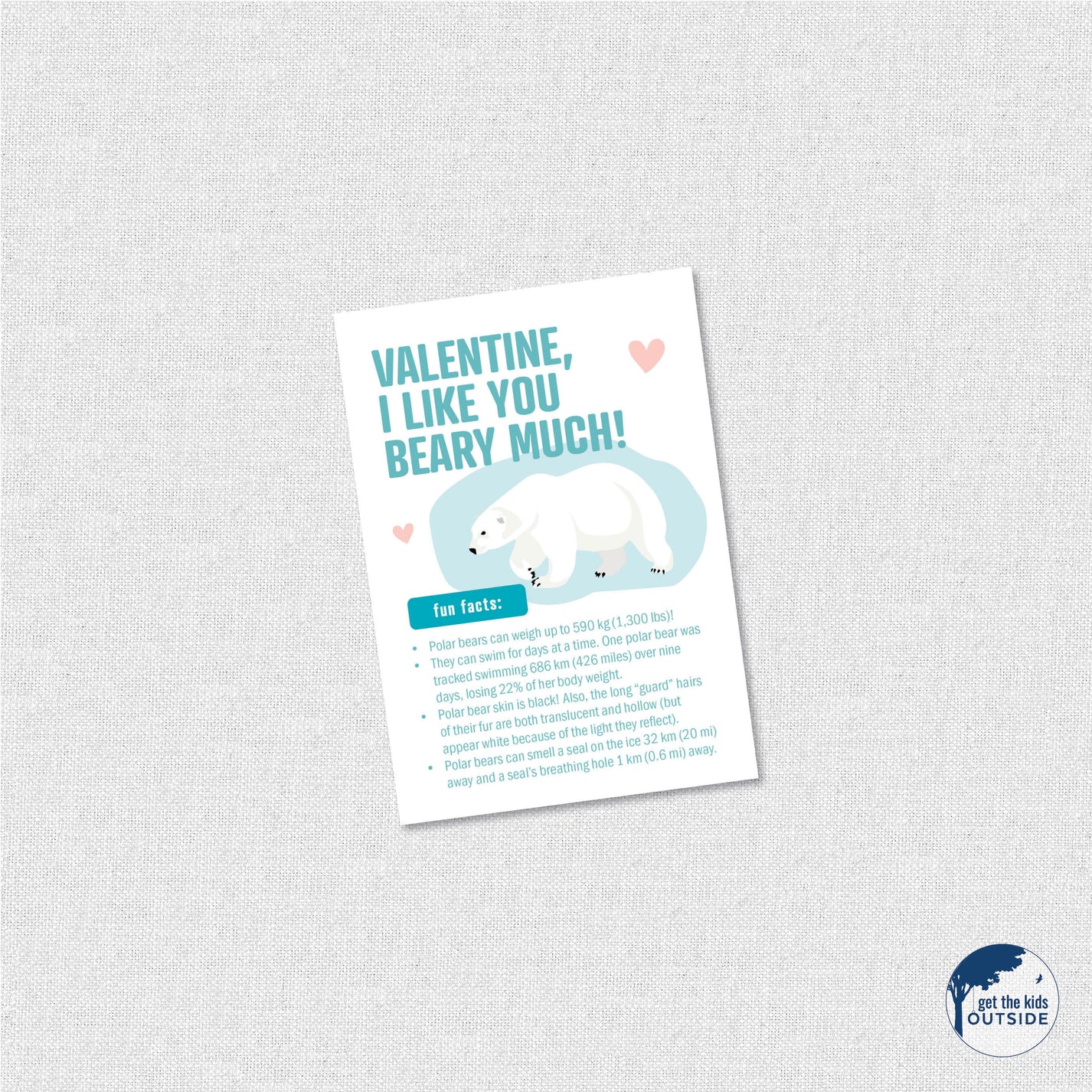 Valentines - Arctic Animal Fun Facts - printable – Get the Kids Outside