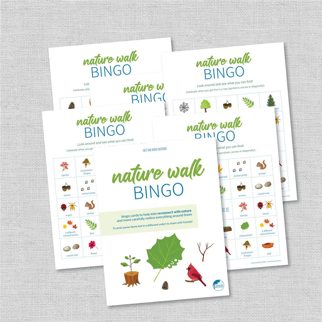 Nature Walk Bingo Cards – Get the Kids Outside