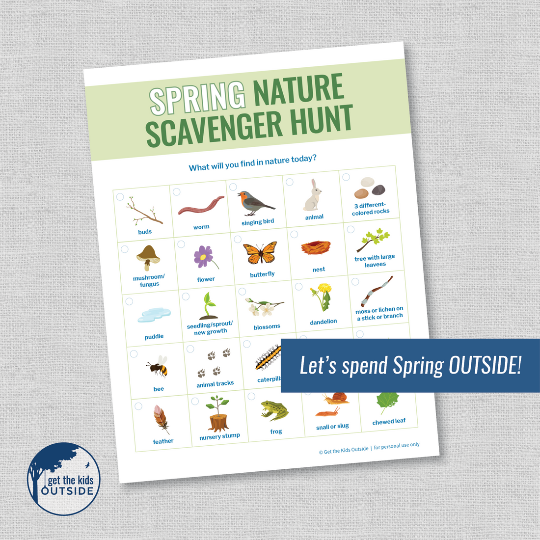 Nature Scavenger Hunt: Spring – Get the Kids Outside